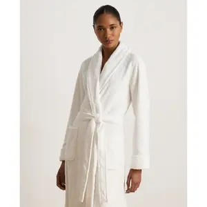 Ralph Lauren Aran-clipped Shawl-collar Long Robe - White
