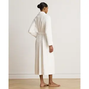 Ralph Lauren Aran-clipped Shawl-collar Long Robe - White