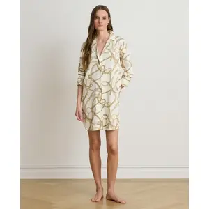 Ralph Lauren Belting-print Sateen Sleep Shirt