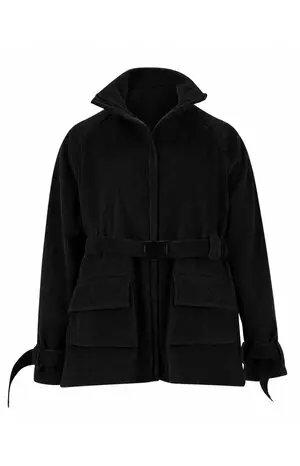GUNDA HAFNER LTD Cotton Corduroy Funnel Neck Jacket With Belt