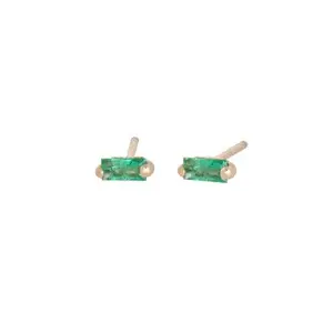 BECKET + QUILL Emerald Baguette Earrings