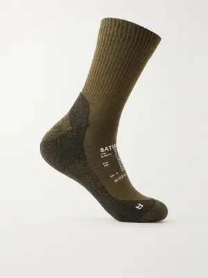 Satisfy Stretch Merino Wool-blend Socks - Green