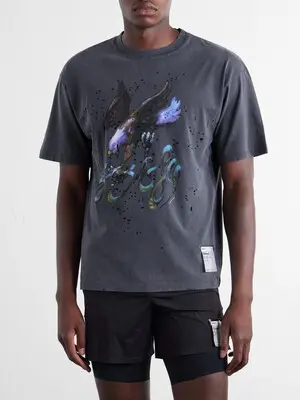 Satisfy Printed Distressed Mothtech™ Cotton-jersey T-shirt