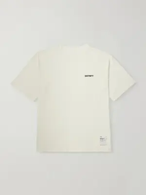Satisfy Logo-print Distressed Mothtech™ Cotton-jersey T-shirt - Neutrals