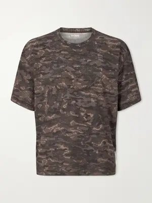 Satisfy Embellished Printed Space-o™ Mesh T-shirt - Green