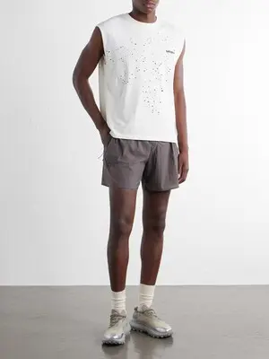 Satisfy Distressed Logo-print Mothtech™ Organic Cotton-jersey Tank Top