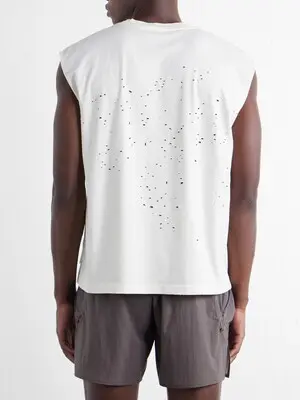Satisfy Distressed Logo-print Mothtech™ Organic Cotton-jersey Tank Top