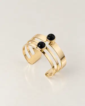 SOPHIE BLAKE Alice Cuff Gold And Onyx