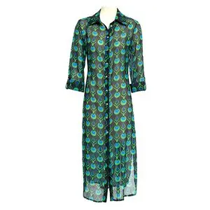N'ONAT Linda Long Shirt Dress With Tulip Design - Black