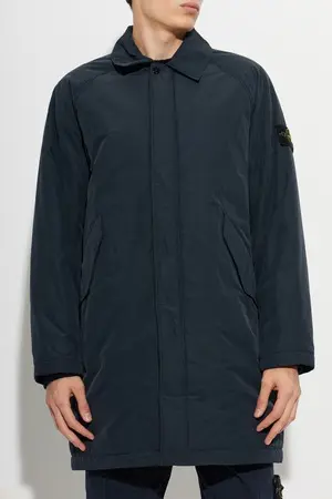 Stone Island Insulated Coat With Logo Patch