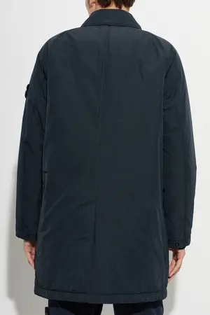 Stone Island Insulated Coat With Logo Patch