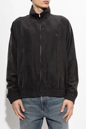 Valentino Garavani Silk Jacket With A Stand-up Collar
