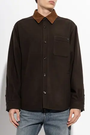 Valentino Garavani Wool Jacket With Suede Collar