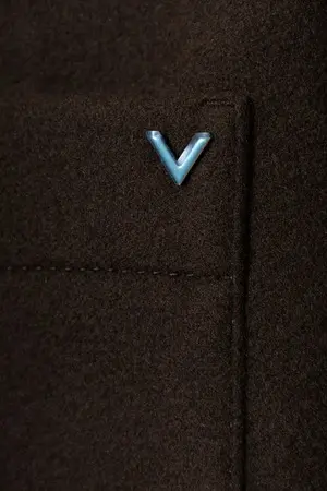 Valentino Garavani Wool Jacket With Suede Collar