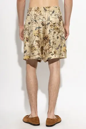 Kenzo Silk Shorts With Floral Motif