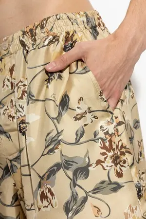 Kenzo Silk Shorts With Floral Motif
