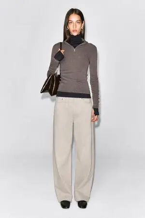 Cos Seamless Merino Wool Zip-up Top - Beige