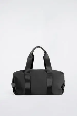 Cos Leather-detail Duffel Bag - Nylon Black