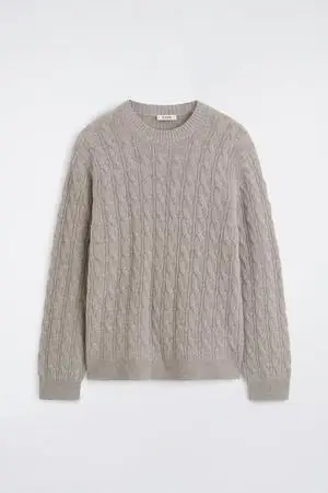 Cos Cable-knit Cashmere Crew-neck Sweater - Beige