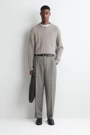 Cos Cable-knit Cashmere Crew-neck Sweater