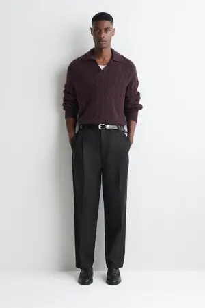 Cos Cable-knit Cashmere Polo Sweater