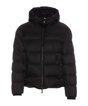 MOORER Brett-sh Hooded Zipped Down Jacket - Black
