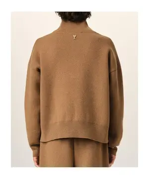 AMI Paris High Buttoned Collar Sweater