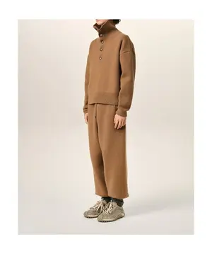 AMI Paris High Buttoned Collar Sweater
