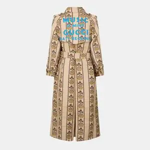 Gucci Fitted Trench Coat With Floralcorolla Design