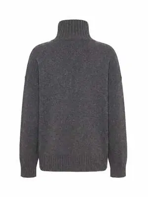 Max Mara Half-zipped Long-sleeved Jumper - Dark Gray