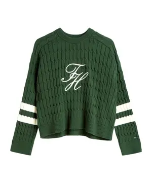 Tommy Hilfiger Cableknit Cropped Sweater - No