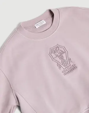 Brunello Cucinelli Cotton Smooth French Terry Sweatshirt With Dazzling Logo