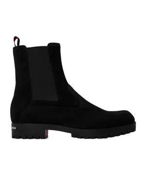 CHRISTIAN LOUBOUTIN Suede Chelsea Ankle Boots