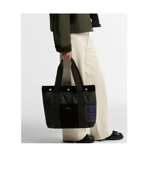 Barbour Plaid Quilted Tote Bag