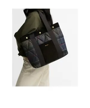 Barbour Plaid Quilted Tote Bag