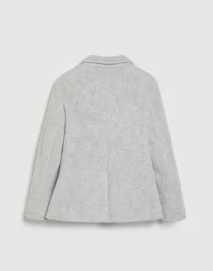 Brunello Cucinelli Lace Flowers Jersey Blazer In Sparkling Virgin Wool And Cashmere