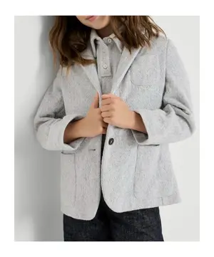 Brunello Cucinelli Lace Flowers Jersey Blazer In Sparkling Virgin Wool And Cashmere