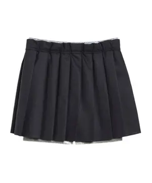 Brunello Cucinelli Techno Virgin Wool Flannel Pleated Mini Skirt