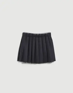 Brunello Cucinelli Techno Virgin Wool Flannel Pleated Mini Skirt