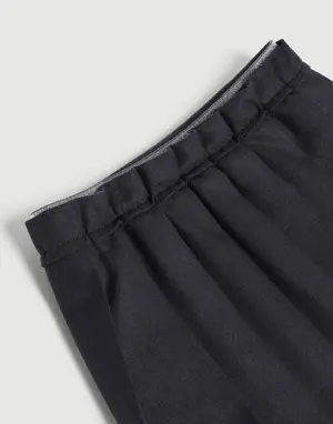 Brunello Cucinelli Techno Virgin Wool Flannel Pleated Mini Skirt