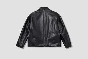 A.PRESSE Sports Leather Jacket
