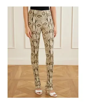 Gucci Snake-print Casual Trousers - Gray
