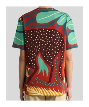 Etro X Tabby Booth Long Cotton T-shirt With Placed Print