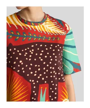 Etro X Tabby Booth Long Cotton T-shirt With Placed Print