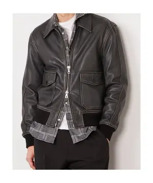 Officine Générale Zippered Leather Jacket