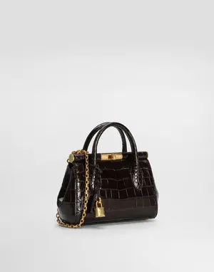 Dolce & Gabbana Marlene Day Mini Handbag In Polished Alligator