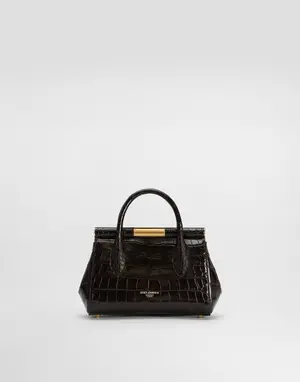 Dolce & Gabbana Marlene Day Mini Handbag In Polished Alligator