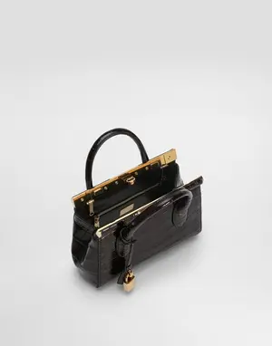 Dolce & Gabbana Marlene Day Mini Handbag In Polished Alligator