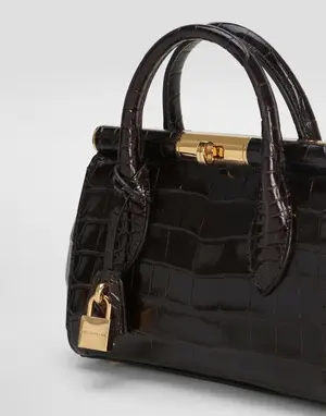 Dolce & Gabbana Marlene Day Mini Handbag In Polished Alligator
