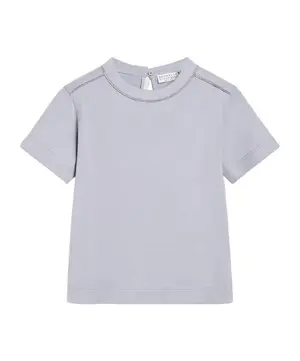 Brunello Cucinelli Cotton Jersey T-shirt With Sparkling Piping